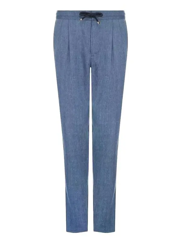 Brunello Cucinelli Drawstring Pleated Trousers - Blue