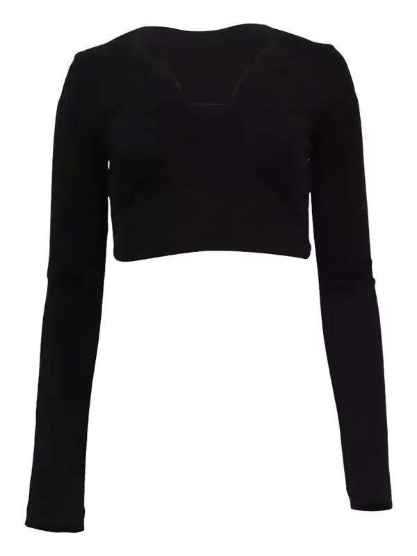 Givenchy Long Sleeve Crop Top - Black