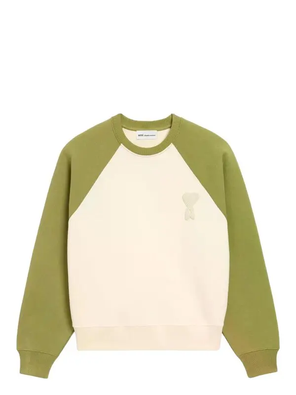 Ami De Coeur Two-tone Sweatshirt - Neutrals