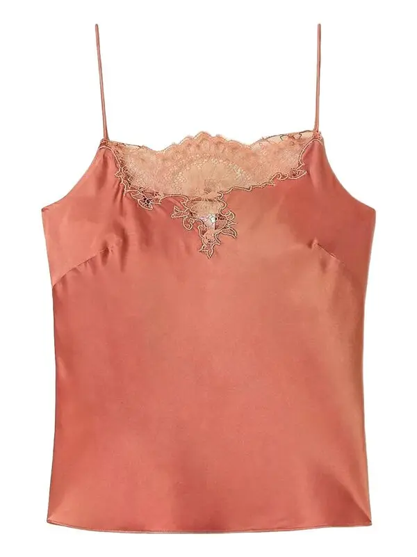 TWINSET Lace-trimmed Satin Camisole - Pink