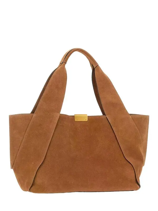 GIANNI CHIARINI Dafne Medium Suede Shoulder Bag - Brown