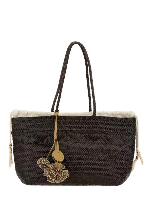 GIANNI CHIARINI Large Paloma Woven Shoulder Bag With Tassel Detail - Brown