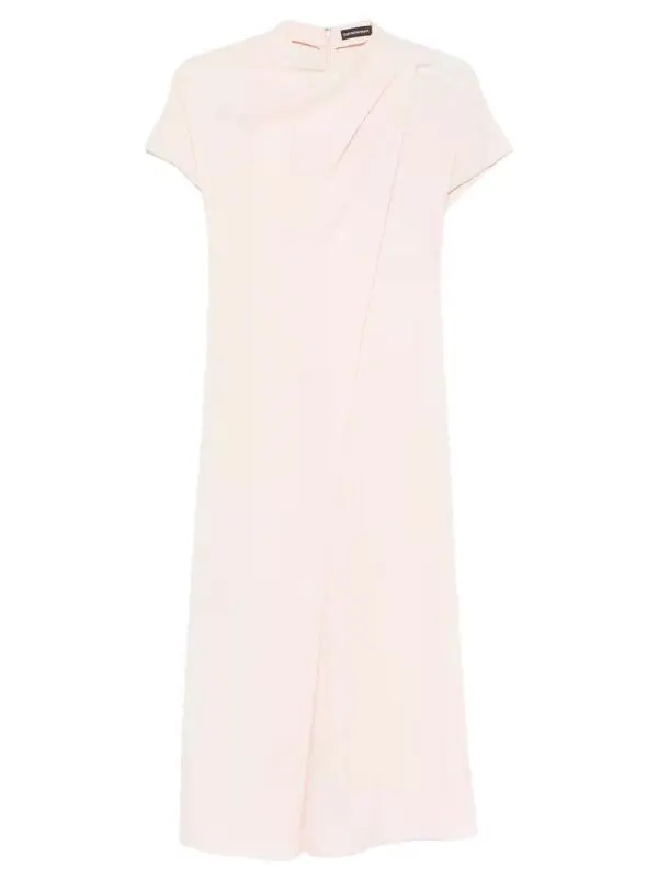 Emporio Armani Draped Short-sleeve Midi Dress - Pink
