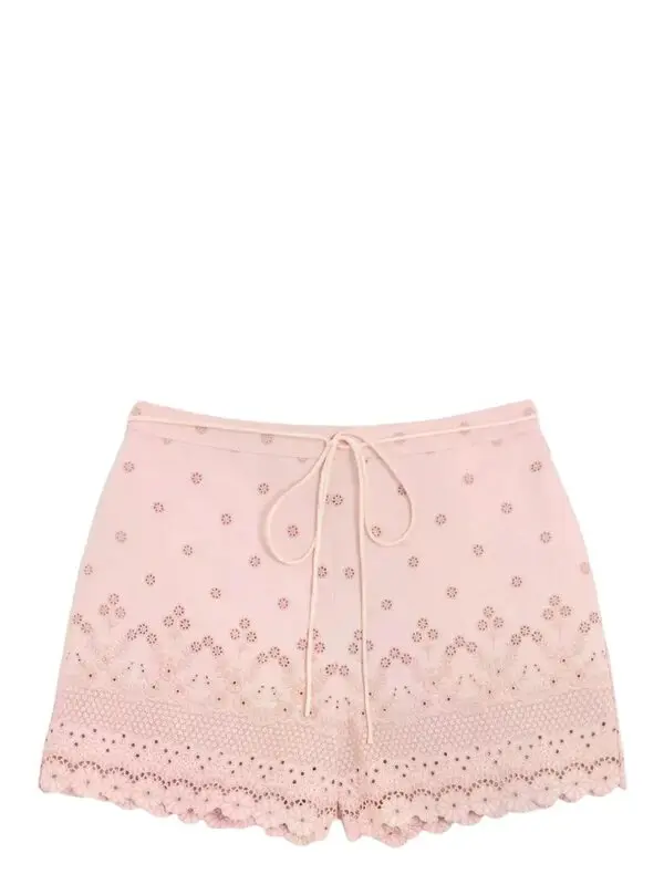 Valentino Garavani Floral-embroidered Shorts - Pink