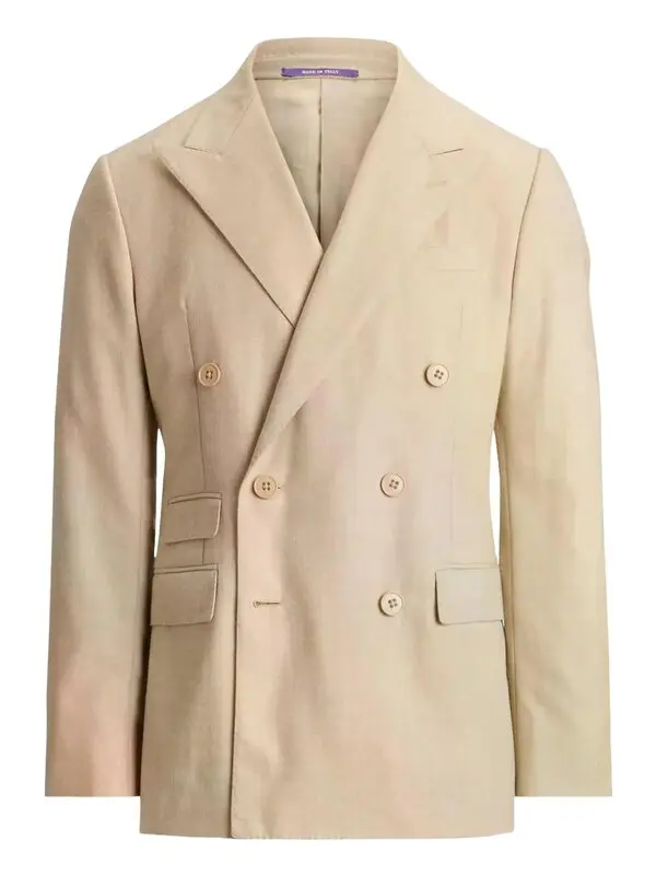 Ralph Lauren Purple Label Kent Peak-lapels Double-breasted Blazer - Neutrals