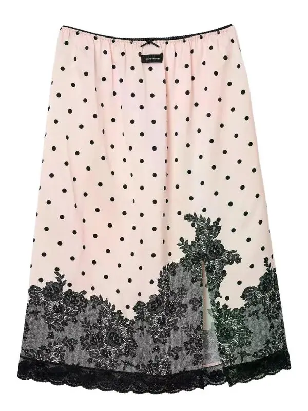 Marc Jacobs Trompe L'oeil Dots Midi Skirt - Pink