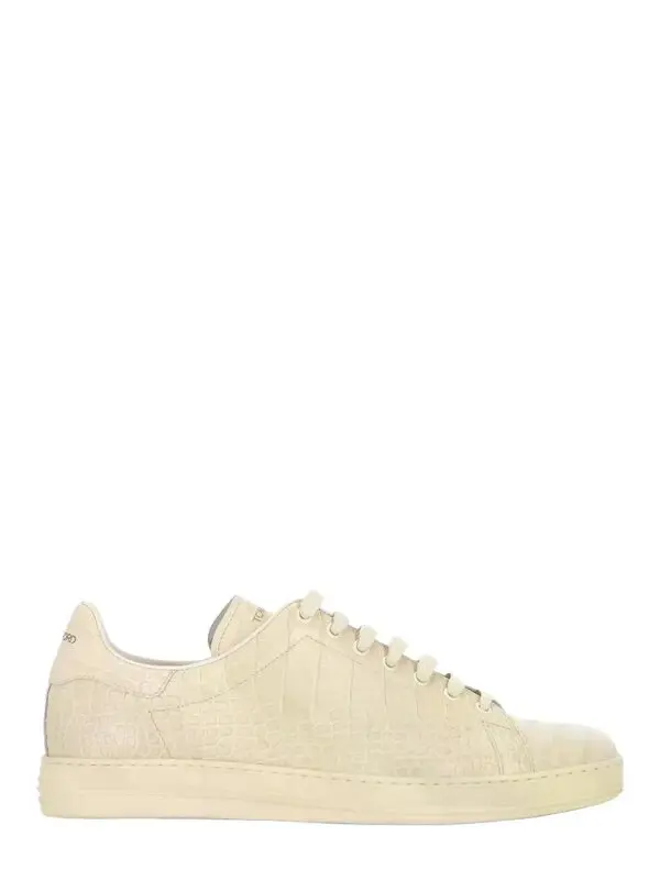 TOM FORD Croc-effect Lace-up Sneakers - Neutrals