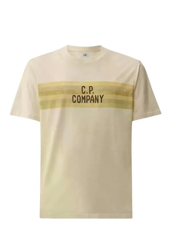 C.P. COMPANY Striped-detail T-shirt - Neutrals