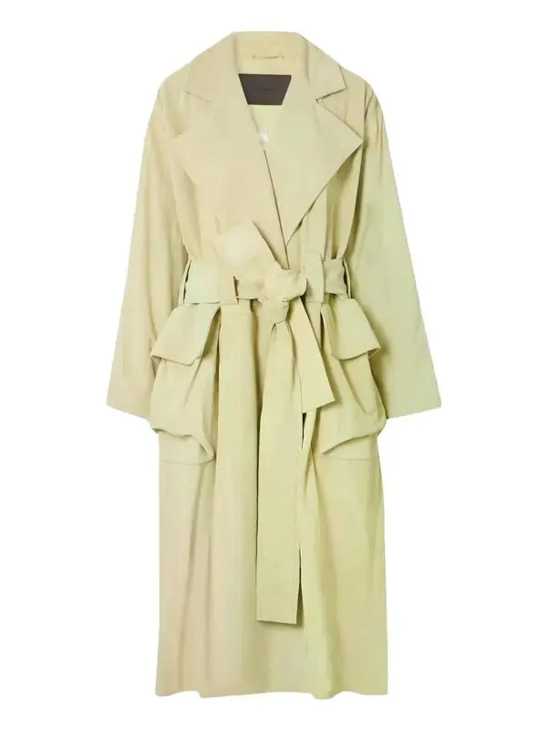 16Arlington Cinzia Suede Trench Coat - Yellow