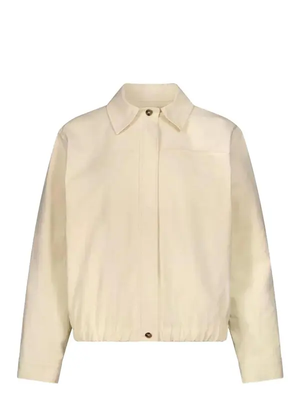 Loulou De Saison Cotton Jacket With Elasticated Waist - Neutrals