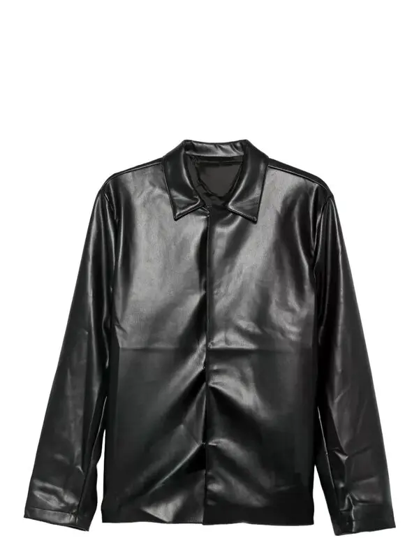 COSTUMEIN Leather Shirt Jacket - Black