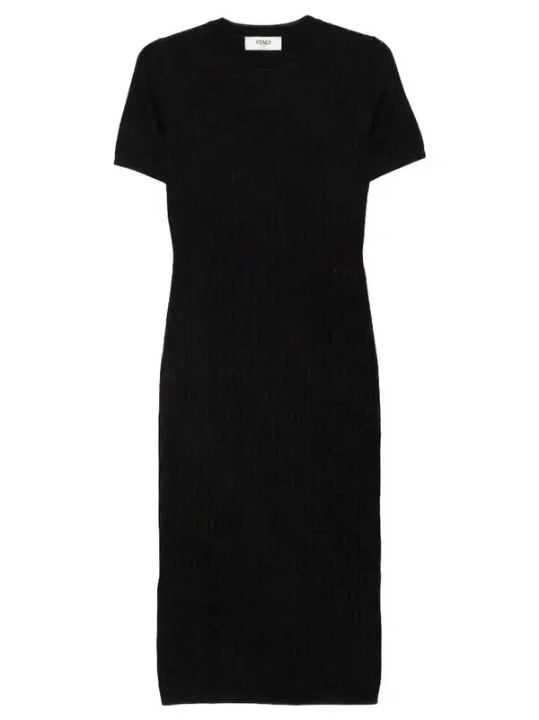 Fendi Jacquard Midi Dress - Black