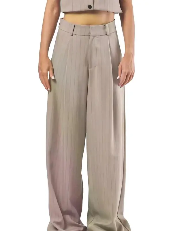 ELEH Wide-leg Trousers - Brown