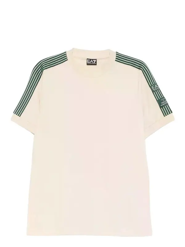 Emporio Armani Stripe-detail T-shirt - Neutrals