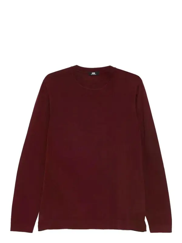 Alpha Studio Crew Neck Wool Sweater - Red