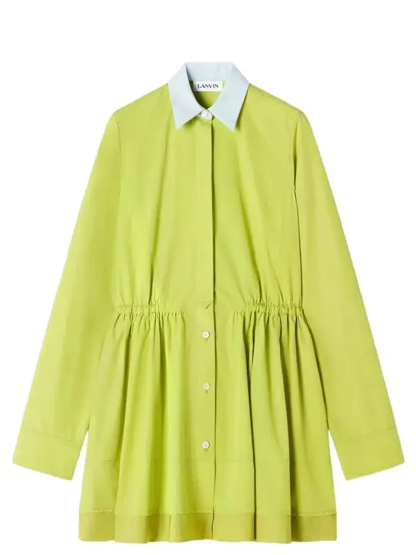 LANVIN Collared Buttoned Mini Dress - Green