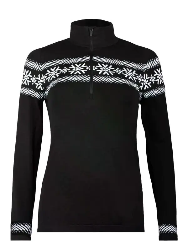 NEWLAND Pattern Zip Sweater - Black