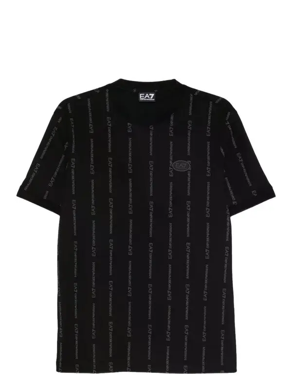 Emporio Armani Logo-pattern T-shirt - Black