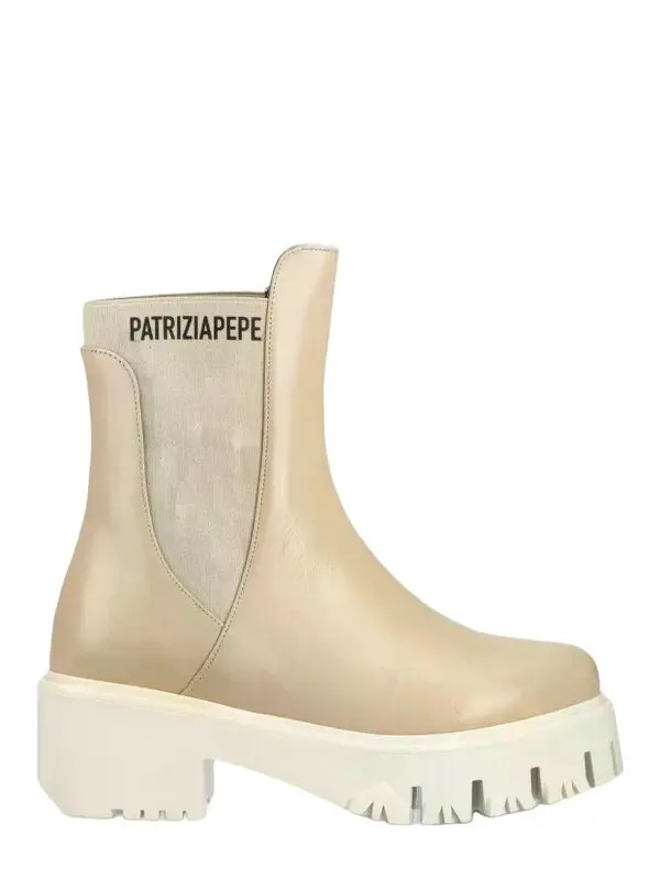 Patrizia Pepe Logo-print Ankle Boots - Neutrals