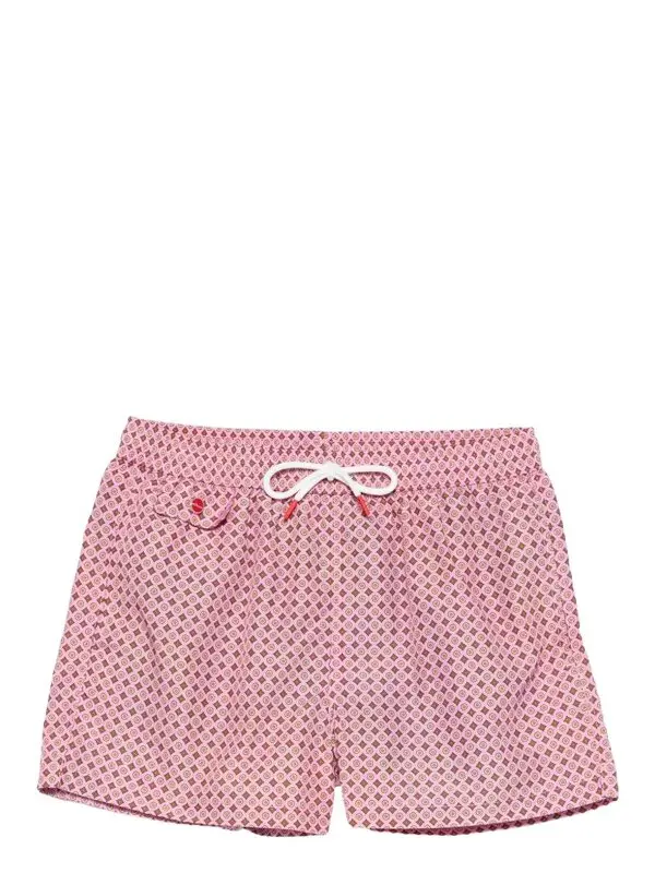 Kiton Geometric-print Swim Shorts - Pink