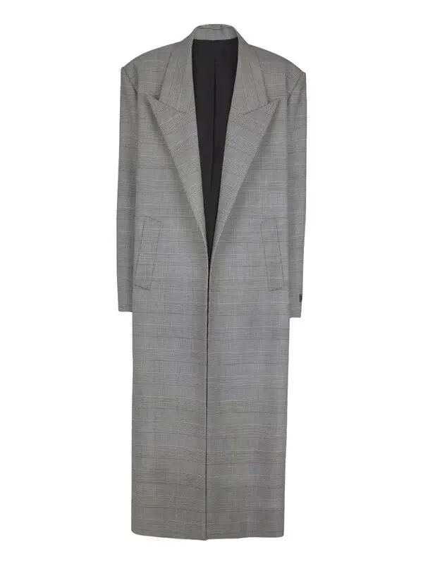 Balmain Prince Of Wales Buttoned Coat - Grey