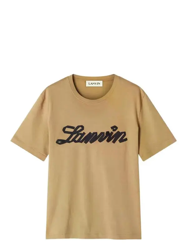 LANVIN Logo-print T-shirt - Neutrals