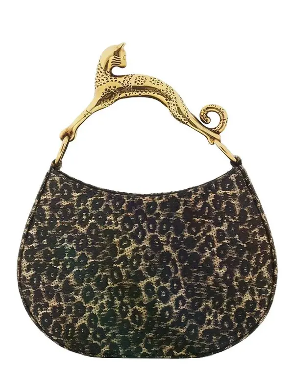 LANVIN Animal-print Top Handle Mini Bag - Black