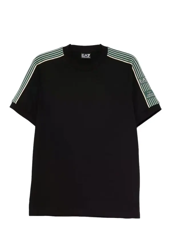 Emporio Armani Stripe-detail T-shirt - Black