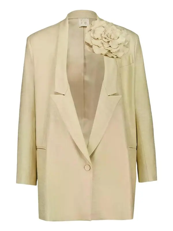PAULA Floral-appliqué Tailored Blazer - Neutrals