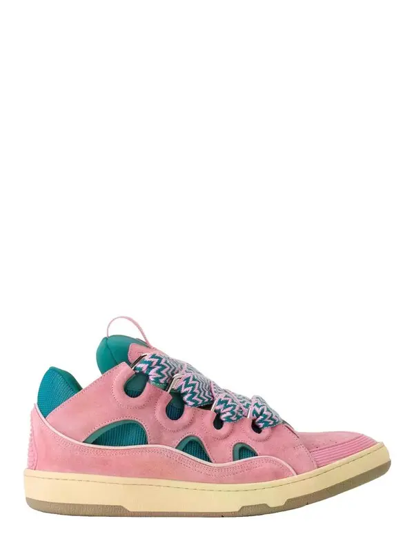 LANVIN Curb Cut-out Lace-up Sneakers - Pink