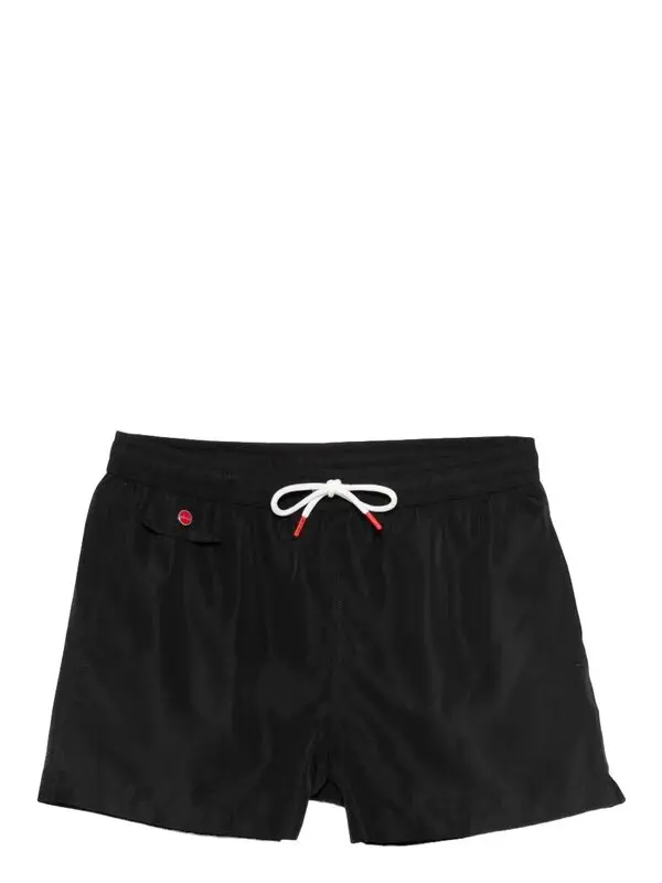 Kiton Drawstring Swim Shorts - Black