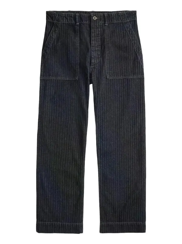 Ralph Lauren Herringbone Cotton Trousers - Blue
