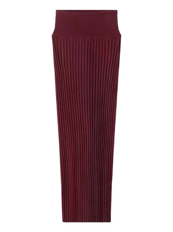 LANVIN Ribbed Midi Skirt - Red