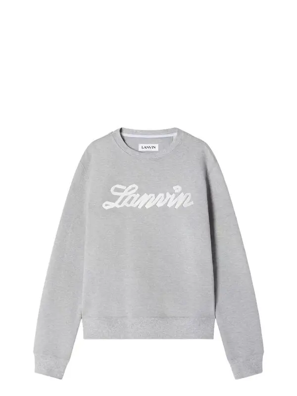 LANVIN Logo-detail Crew-neck Sweatshirt - Grey
