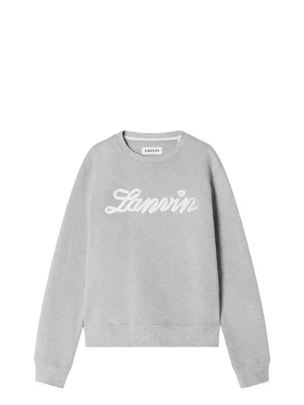 LANVIN Logo-detail Crew-neck Sweatshirt - Grey