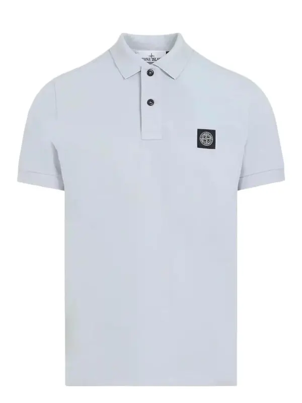 Stone Island Logo Patch Polo Shirt - Grey
