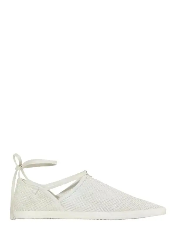 OSKLEN Mesh Lace-up Ballerina Flats - White
