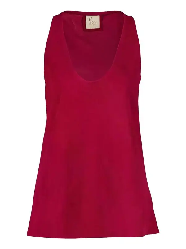 PAULA Leather Tank Top - Red