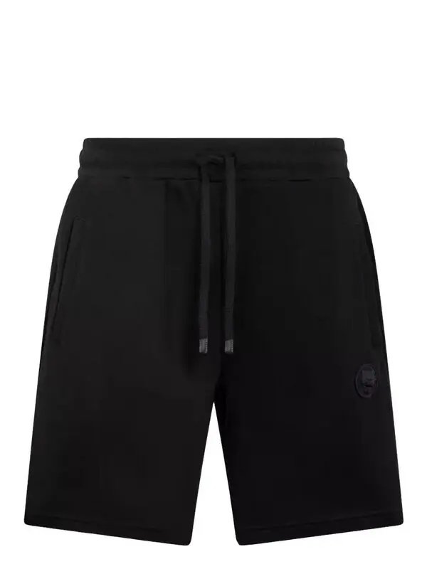 PLEIN SPORT Fleece Shorts With Logo Patch - Black