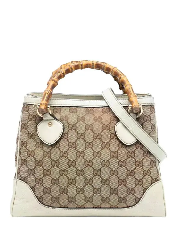 Gucci Gg Canvas Diana Bamboo Top Handle Satchel - Brown