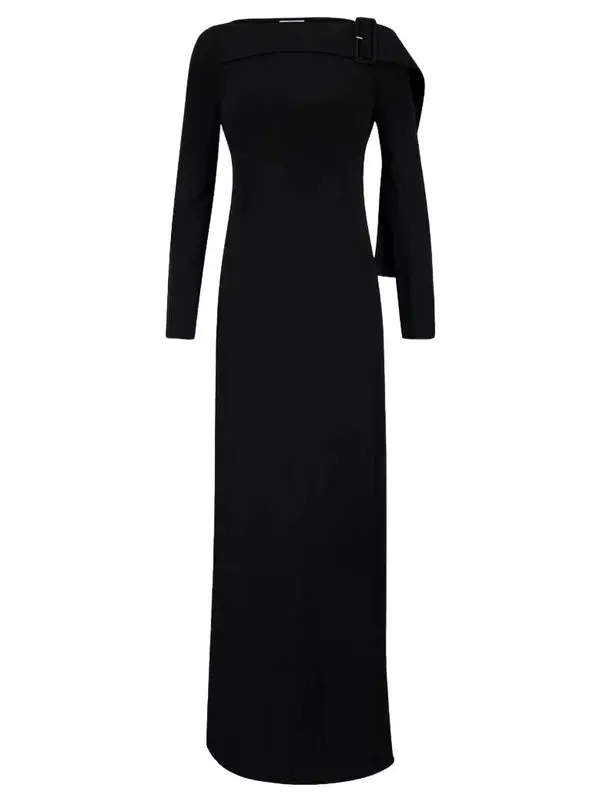 COURREGES Buckled Long-sleeve Maxi Dress - Black