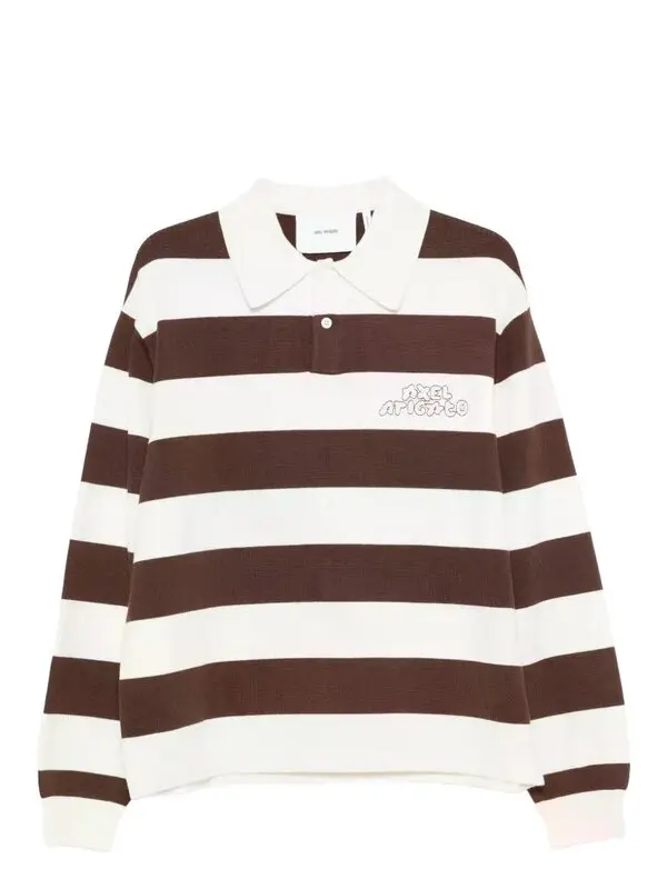 Axel Arigato Rey Striped Logo Polo Shirt - Brown