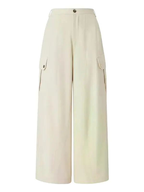 Pinko Flowing Cotton Trousers - Neutrals