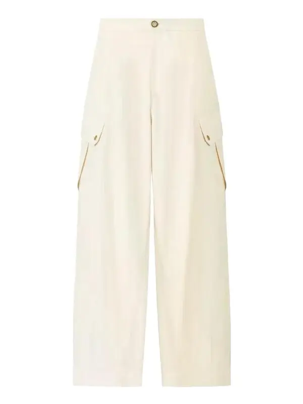 Pinko Flowing Cotton Trousers - Neutrals