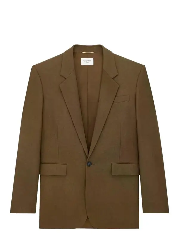 Saint Laurent Single-breasted Wool Jacket - Brown