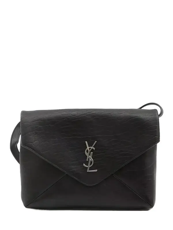 Saint Laurent Cassandre Metal Envelope Messenger Bag - Black
