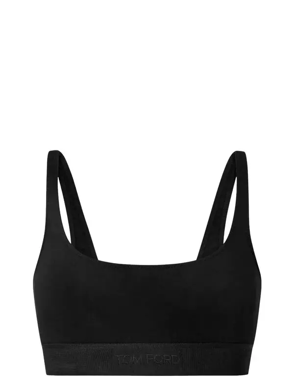 TOM FORD Logo-band Bra - Black