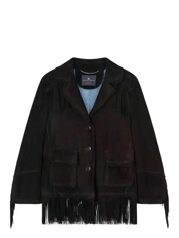 Ermanno Scervino Fringe Patch-pocket Jacket - Black