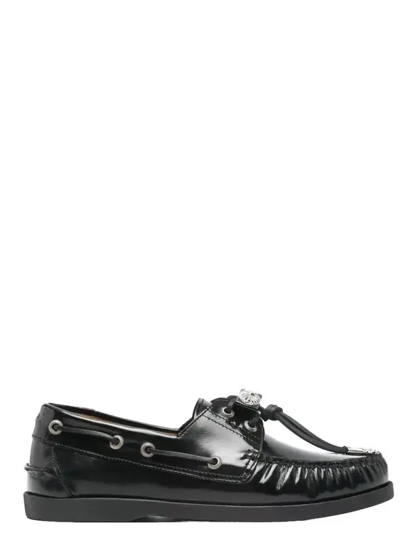 Toga Silver-tone Hardware Boat Shoes - Black