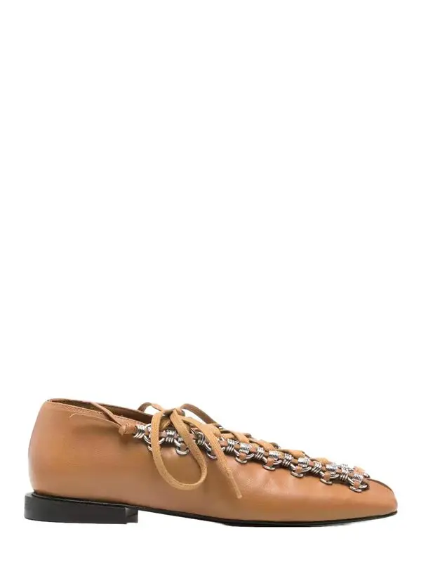 Toga Chain Detail Lace-up Shoes - Brown